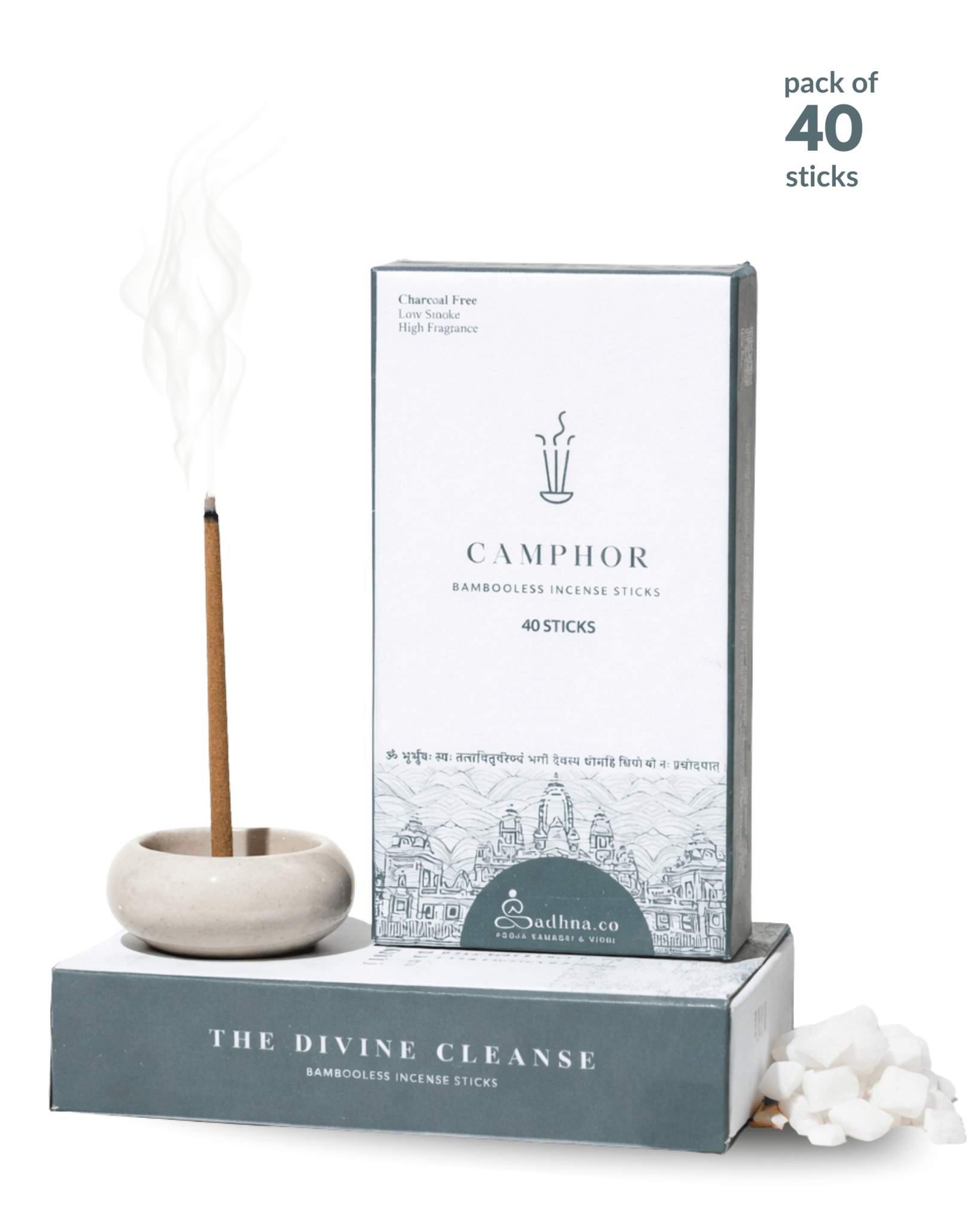 Camphor Bambooless Incense Sticks - Low Smoke - Sadhna.co – Sadhna.co™